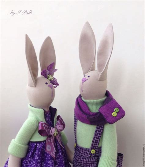 Весна в Провансе Прогулка Пара заек с собачкой в интернет магазине на Ярмарке Мастеров Мягкие