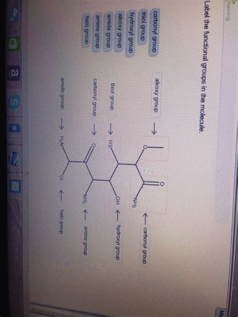 Label The Functional Groups In The Molecule Homeworklib
