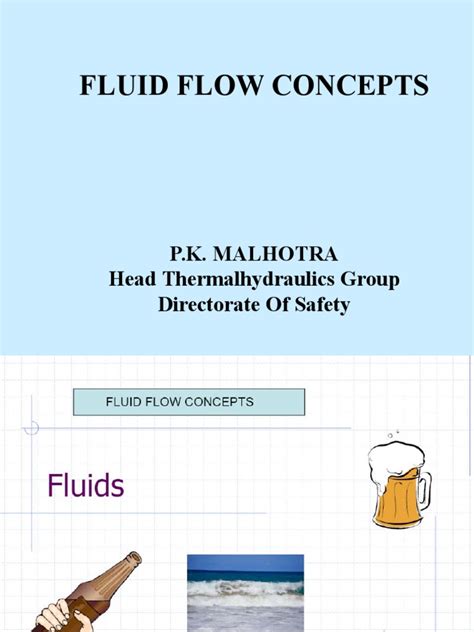 Fluid Flow Concepts Pk Malhotra Head Thermalhydraulics Group