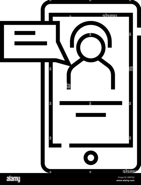 App Assistant Line Icon Concept Sign Outline Vector Illustration