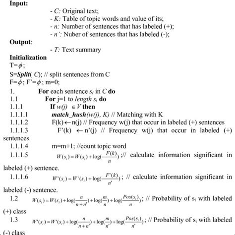 Sentence Extraction Algorithm Download Scientific Diagram