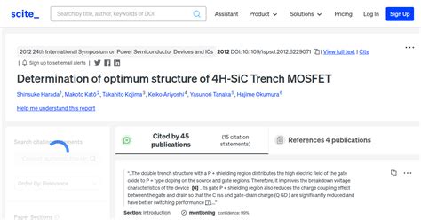 Citation Report Determination Of Optimum Structure Of 4h Sic Trench