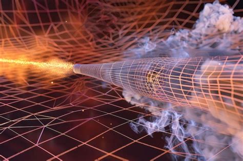 Abstract Visual Representation Of A Data Stream With Glowing Lines And
