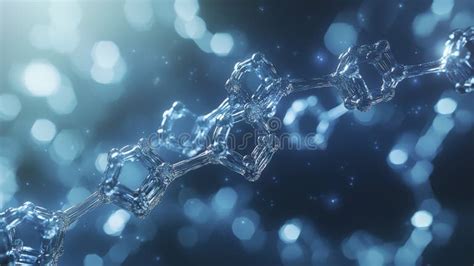 Sophisticated Molecular Chain With Bright Highlights Stock Illustration