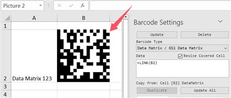How To Create Data Matrix 2d Barcode In Office Excel Using Excel Data