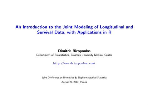 Pdf An Introduction To The Joint Modeling Of Standard Texts In Survival Analysis Kalb Eisch