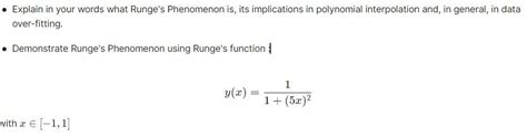 Solved Explain In Your Words What Runge S Phenomenon Is Chegg