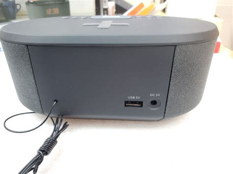 I Box Dawn Bedside Alarm Clock With Wireless Charging And Wireless Speaker Black Box Worn Out