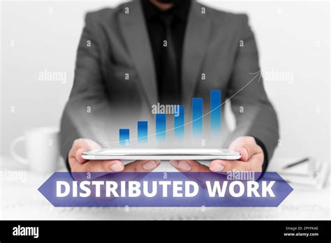 Sign Displaying Distributed Work Conceptual Photo Practiced By Enterprises Using Network
