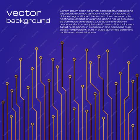 Premium Vector Abstract Technological Blue Background With Yellow Elements Of The Microchip