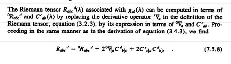 Differential Geometry Derivation Of Walds General Relativity