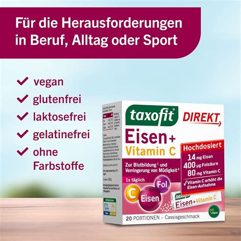Taxofit Iron Folic Acid Direct Granules 20 Pcs Boost Energy