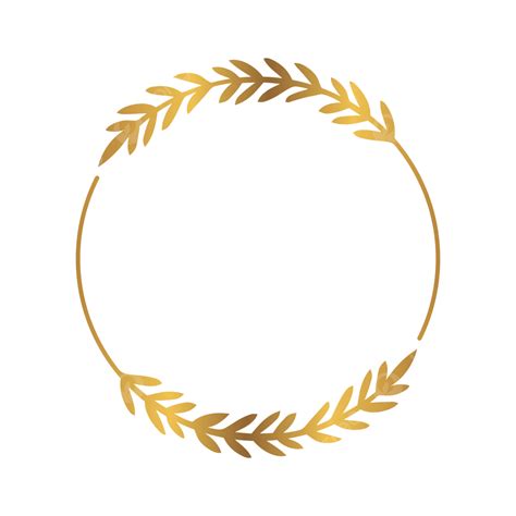 Golden Circle Frame With Luxury Leaves Design Golden Circle Golden Leaves Circle Golden