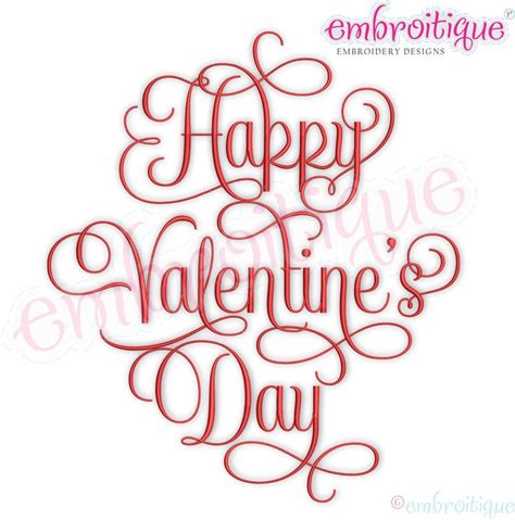 Happy Valentines Day Upright Script Curly Swash Hand Etsy