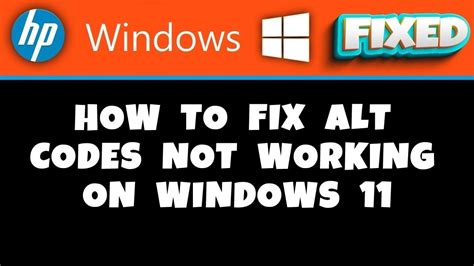 HP Laptop How To Fix Alt Codes Not Working On Windows YouTube