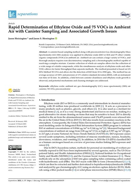 separations 08 00035 v2 pdf detection limit gas chromatography