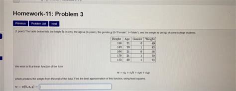 Solved Homework 11 Problem 3 Previous Problem List Next