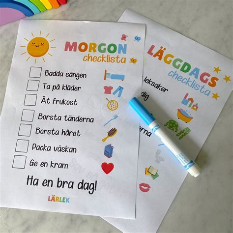 Checklistor För Enkla Morgon Och Kvällsrutiner Pyssla Med Viktoria