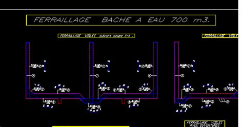 Exemple De Plan De Coffrage Et Ferraillage Dune Bâche à Eau Autocad