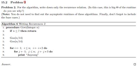 Solved 152 ﻿problemproblem 2 ﻿for The Algorithm Write