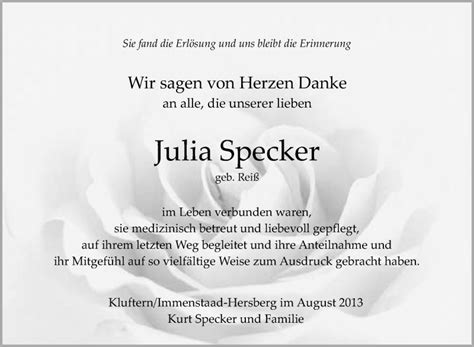 Traueranzeigen Von Julia Specker Schwaebischede Trauerportal
