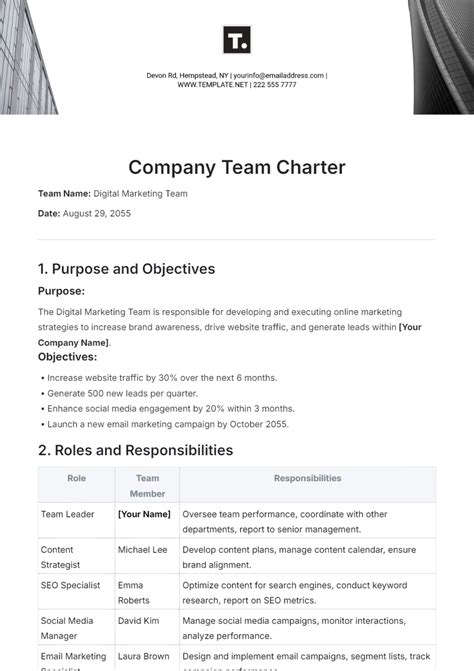 Free Team Charter Templates To Edit Online And Print