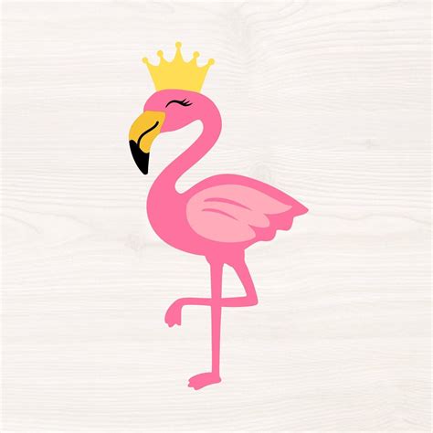 Flamingo con corona SVG Archivos PNG para máquinas de corte imágenes