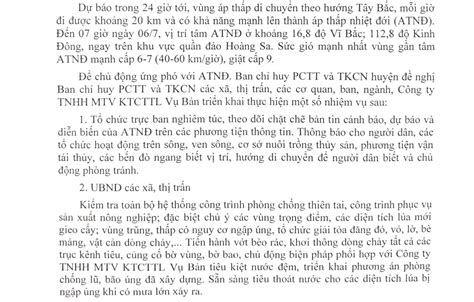 CV 09 của BCH PCTT TKCN huyện Vụ Bản V v ứng phó với vùng áp thấp trên