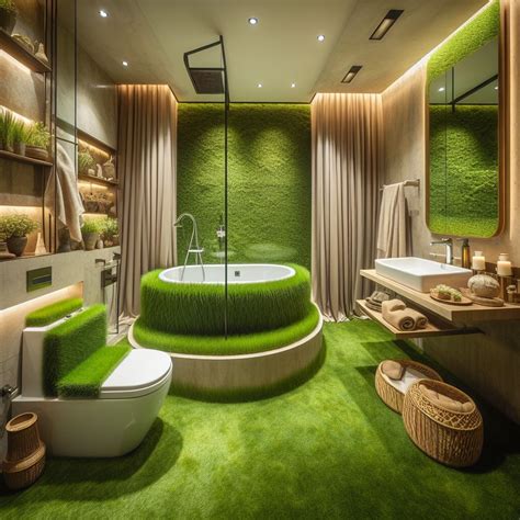 Embrace Nature Indoors Elevate Your Space With A Grass Themed Bathroom