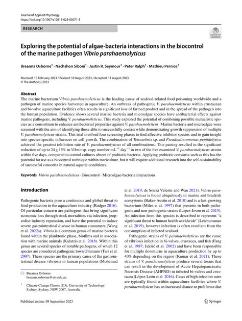 Pdf Exploring The Potential Of Algae Bacteria Interactions In The