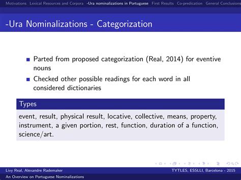 An Overview On Portuguese Nominalizations Ppt