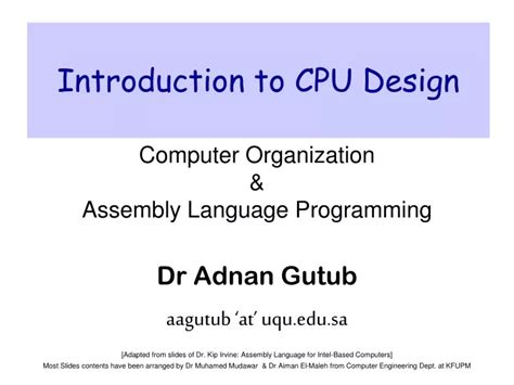 PPT Introduction To CPU Design Assembly Language Programming PowerPoint Presentation ID
