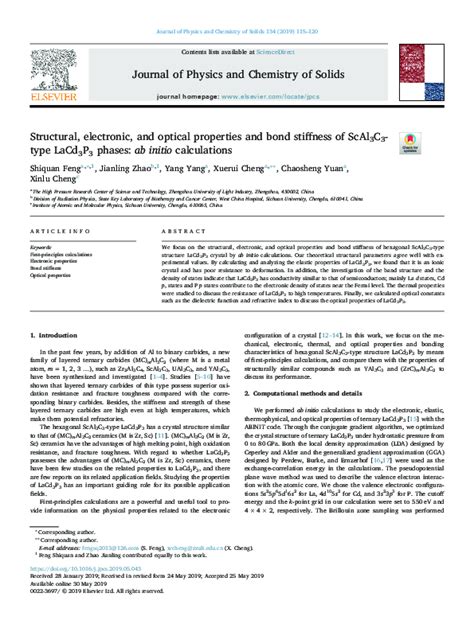 Pdf Structural Electronic And Optical Properties Of Orthorhombic And Hexagonal Phases Of