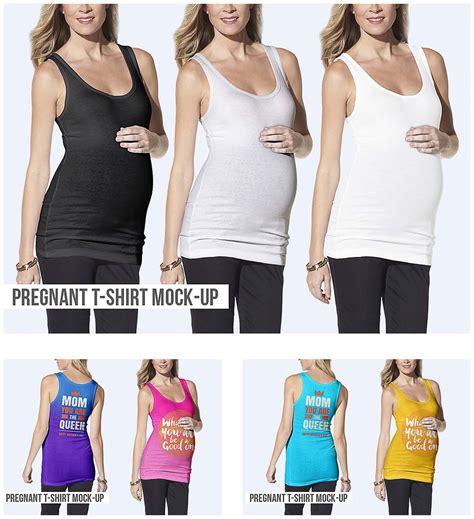 Pregnant T Shirt Mockup Set Free Download