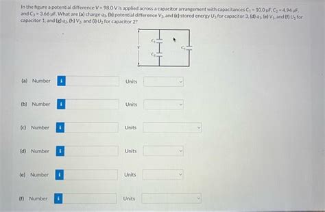 Solved In The Figure A Potential Difference V 98 0 V Is Chegg