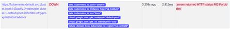 Kubernetes Prometheus Not Receiving Metrics From Cadvisor In Gke