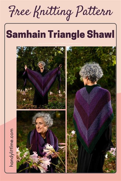 Samhain Triangle Shawl Knitting Pattern Handy Little Me