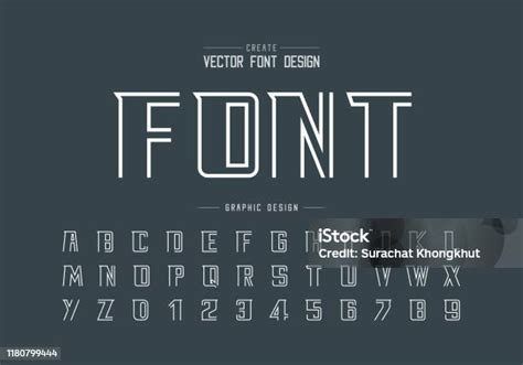 Font Tebal Garis Dan Vektor Alfabet Jenis Huruf Modern Dan Desain Nomor
