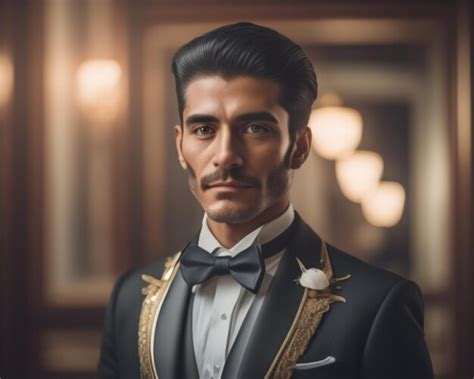 Premium Ai Image A Man In A Tuxedo With A Tuxedo On His Chest
