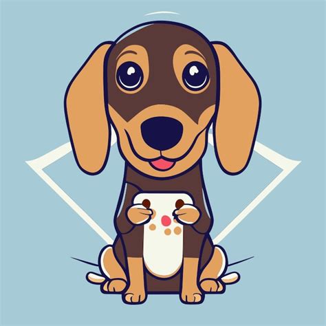 Perro Salchicha Con Un Dibujo Animado Vectorizado Pastel Vector