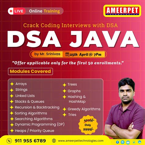 Ameerpet Crack Coding Interviews With Dsa In Java Live Online