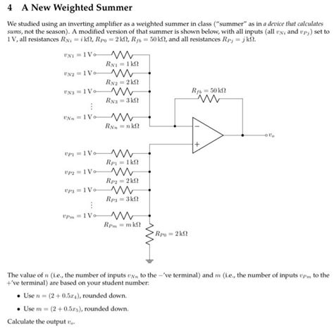 Solved We Studied Using An Inverting Amplifier As A Weighted