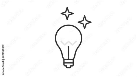 Insight Line Animation Lightbulb With Sparks Animated Icon Light Up