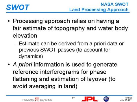 Swot Interferometric Processing Of Fresh Water Bodies For