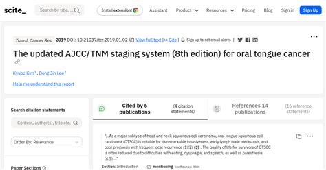 The Updated Ajcctnm Staging System 8th Edition For Oral Tongue