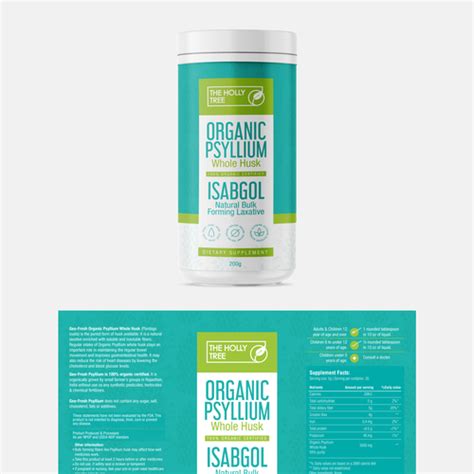 Designs Organic Psyllium Whole Husk Label Product Label Contest