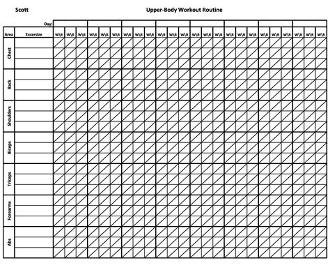 Weight Lifting Workout Sheets