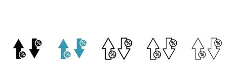 High And Low Percent Arrow Icon Royalty Free Vector Image