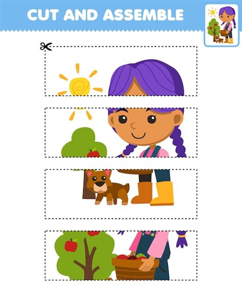 Juego Educativo Para Niños Práctica De Corte Y Ensamblaje De
