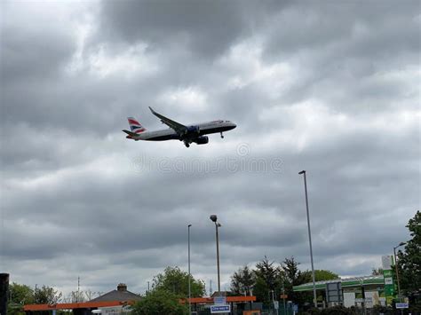 A View Of An Aeroplane Taking Off From Heathrow Airport Editorial Image